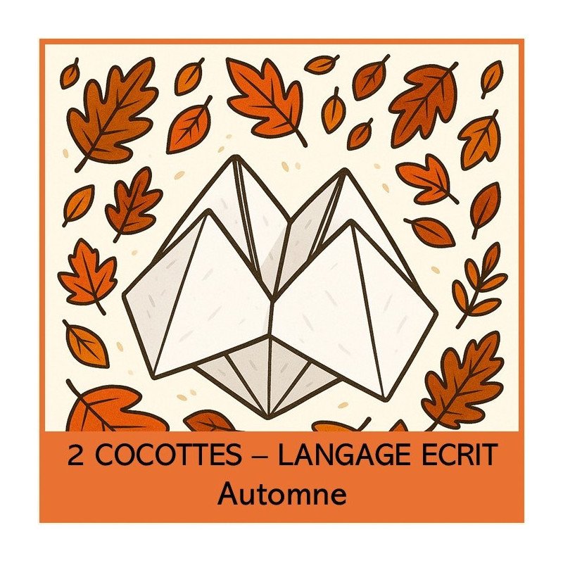 2 cocottes en papier sur le thème de l'automne (langage écrit)